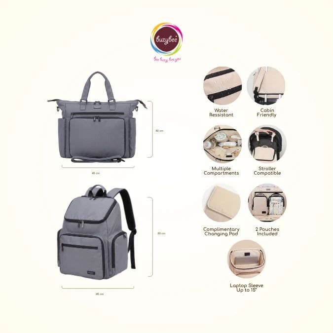 Promo Buzybee - Multifunction Diaper Bag Waterproof Tote Atau Backpack ...