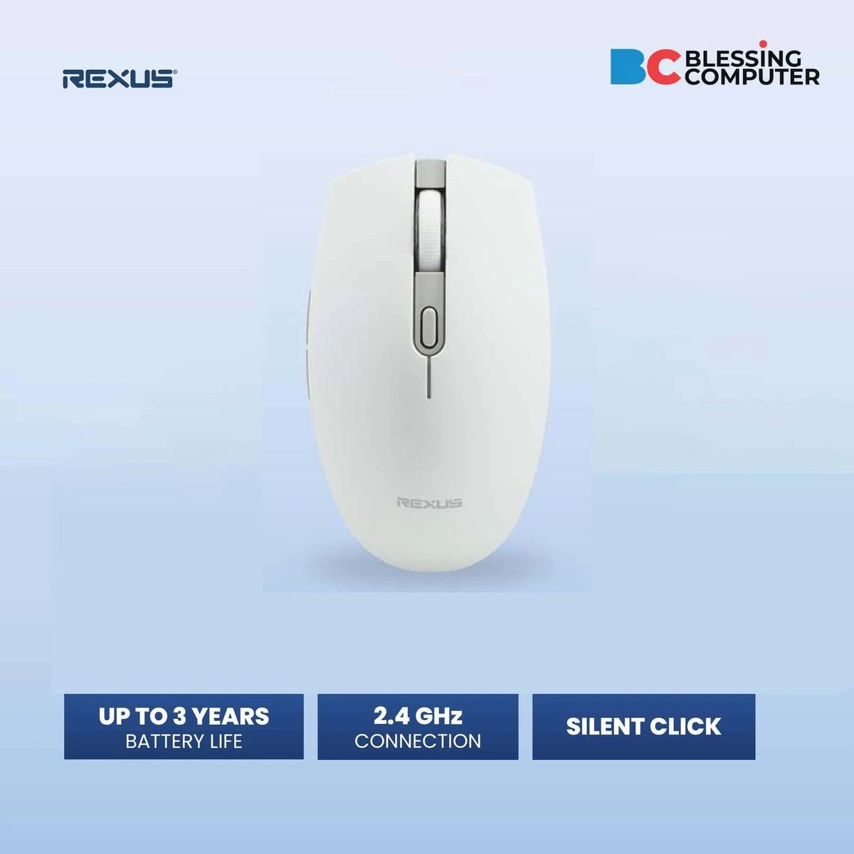 Jual Mouse Wireless Rexus Office Q60 White Di Seller Blessing Computer ...