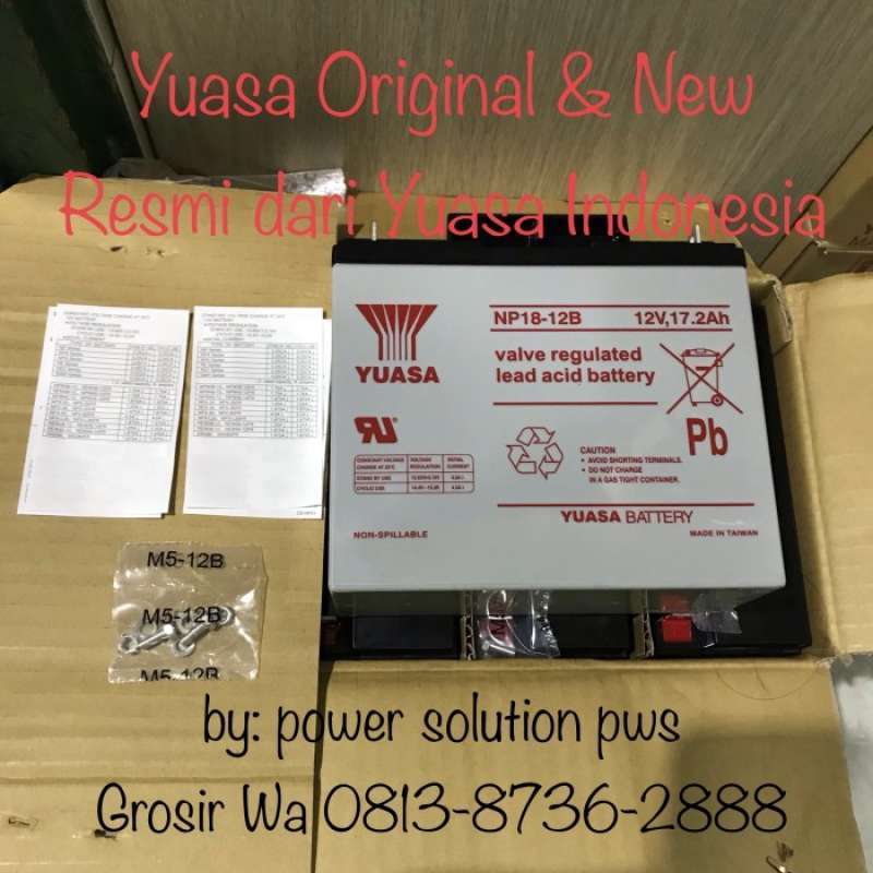 Jual Tanpa Merk Aki Yuasa Np18-12b Yuasa Battery 12v 17,2ah, Aki Ups Yuasa 12v 17,2ah H Di ...