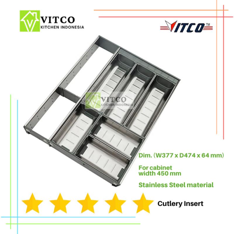 Jual Vitco Stainless Steel Cutlery Insert Tray / Tempat Alat Makan Laci ...