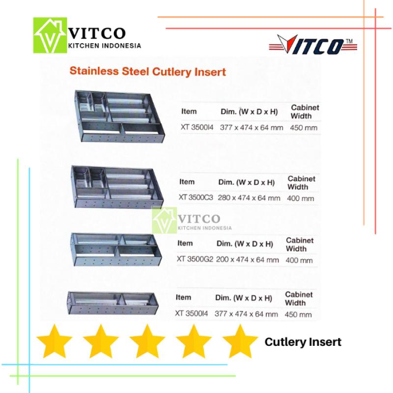 Jual Vitco Stainless Steel Cutlery Insert Tray / Tempat Alat Makan Laci ...