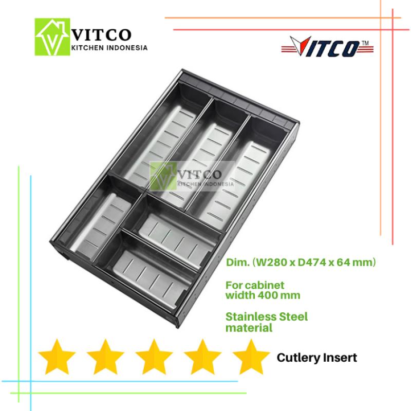 Jual Vitco Stainless Steel Cutlery Insert Tray / Tempat Alat Makan Laci ...