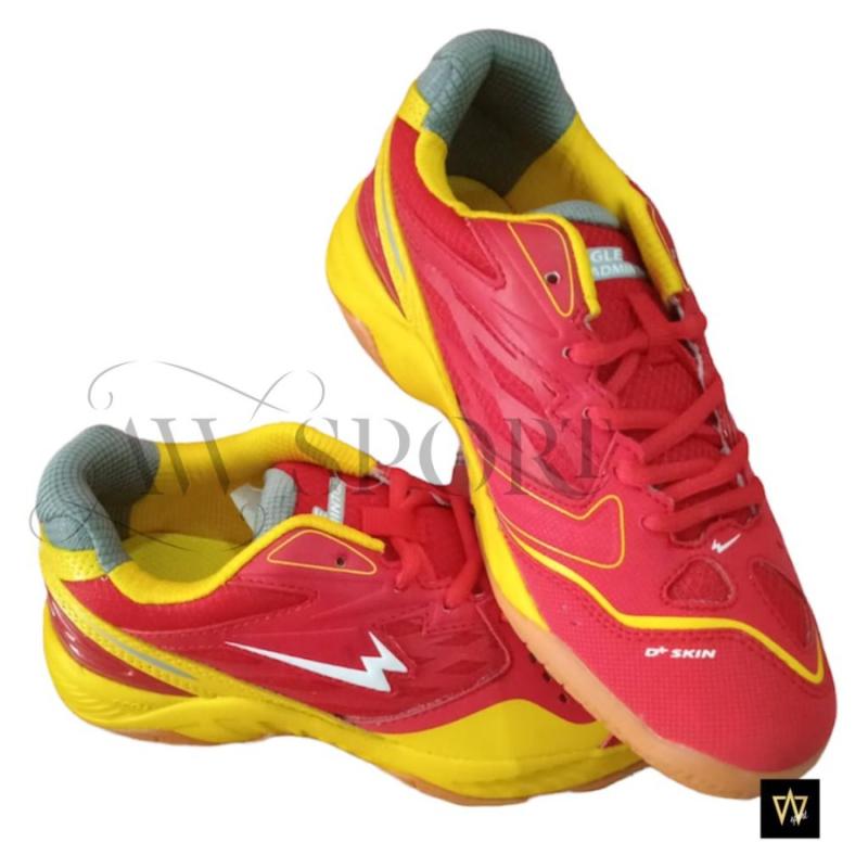 Jual Sepatu Badminton Eagle Caliber Jr Merah/kuning Sepatu Bulutangkis ...
