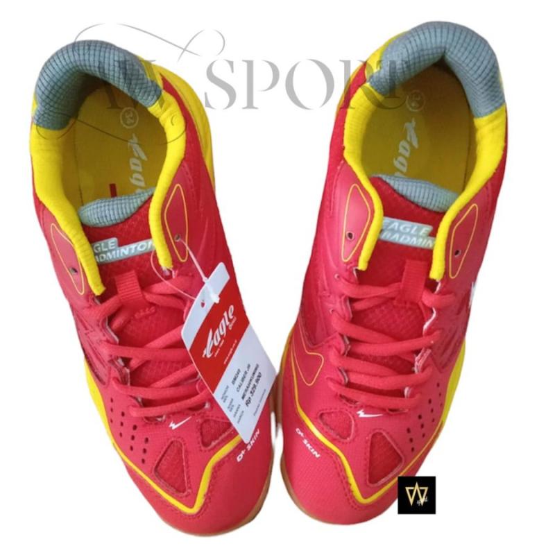 Jual Sepatu Badminton Eagle Caliber Jr Merah/kuning Sepatu Bulutangkis ...