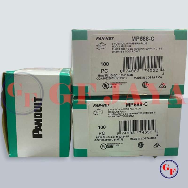 Jual Konektor Pin Rj45 Panduit Cat 5e Mp588-c Pan-net Cat.5e Isi 100 ...