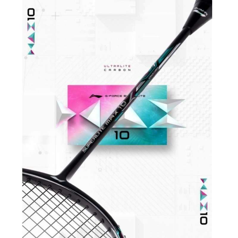 Promo New Full Set Raket Badminton Lining Superlite Max 10 Dark Red ...