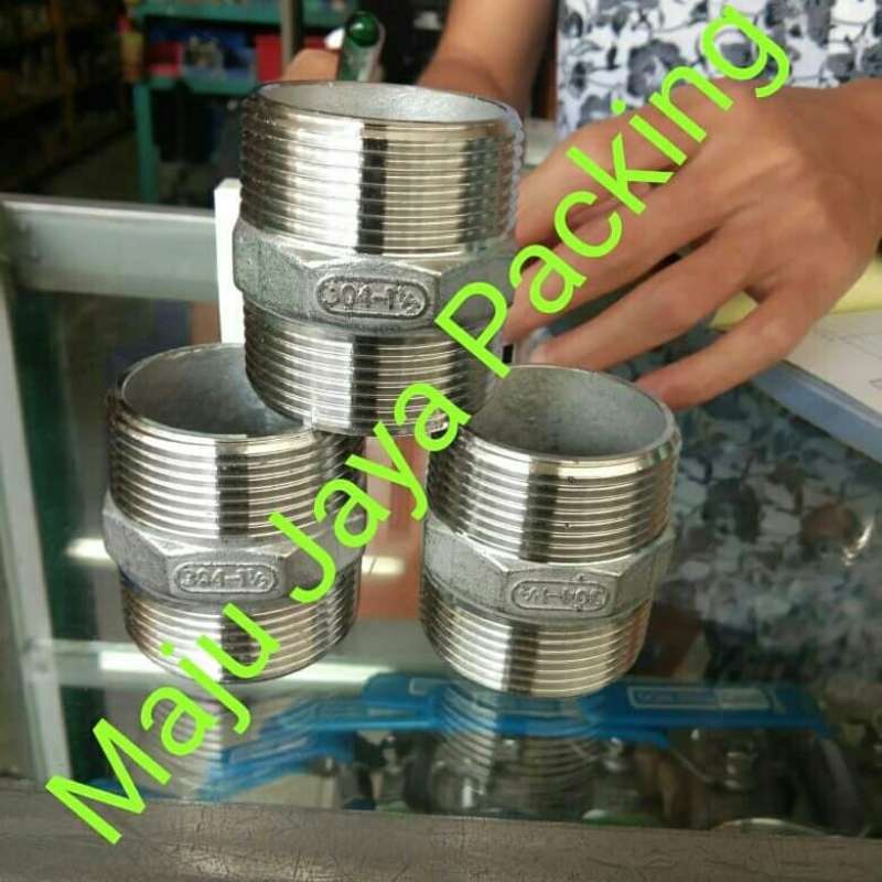Jual Double Nepel Stainless Ss 304 Ukuran 1-1/2 Inchi Di Seller Maju ...