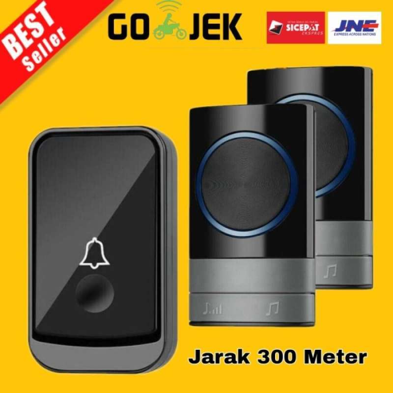Promo Bel Rumah Wireless Door Bell Waterproof Pintu 2 Receiver 1 ...