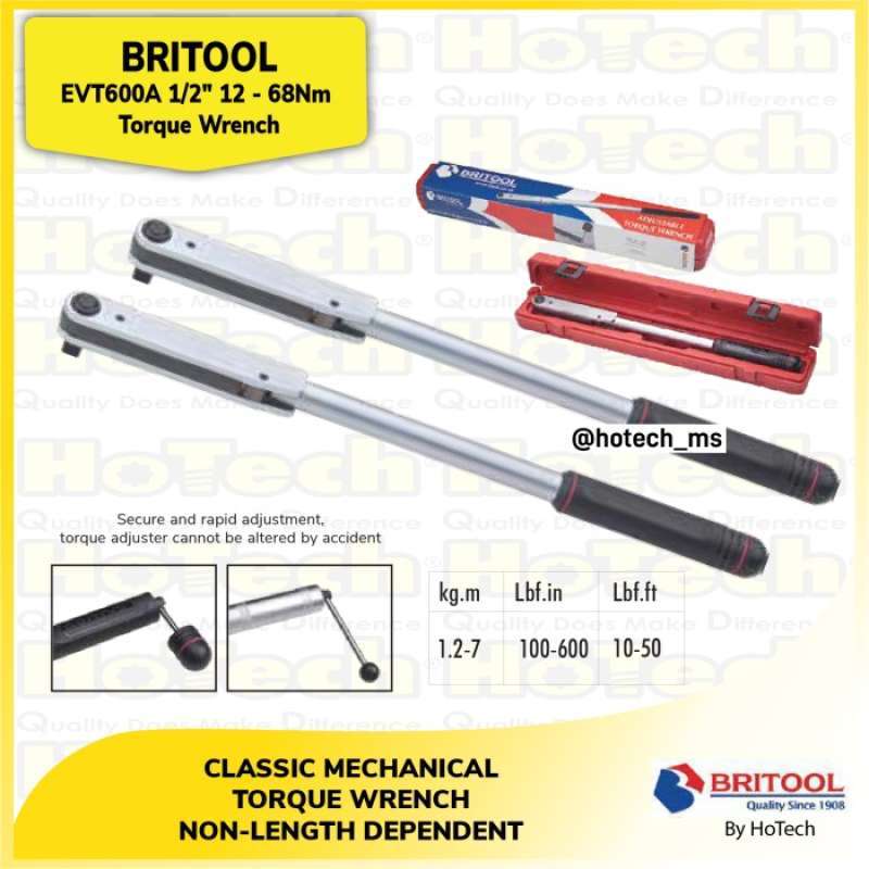 Promo Britool | Evt600a | Evt 600a Torque Wrench 1/2 | Kunci Moment 1/2 ...
