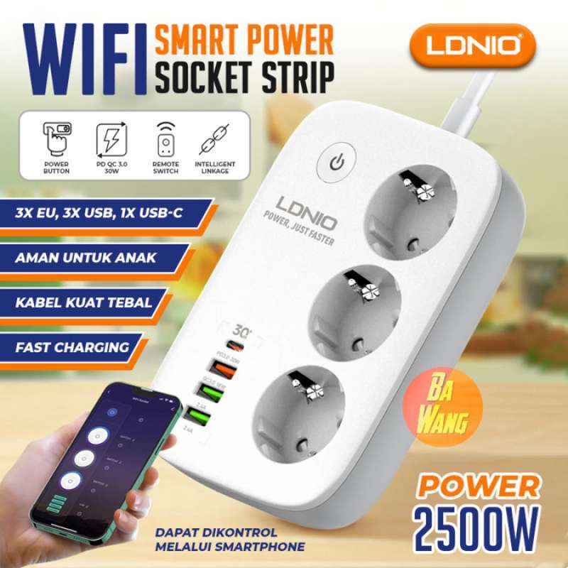 Promo Smart Power Strip Stop Kontak Wireless USB Type-C Fast Charging PD 30W Diskon 23% di ...