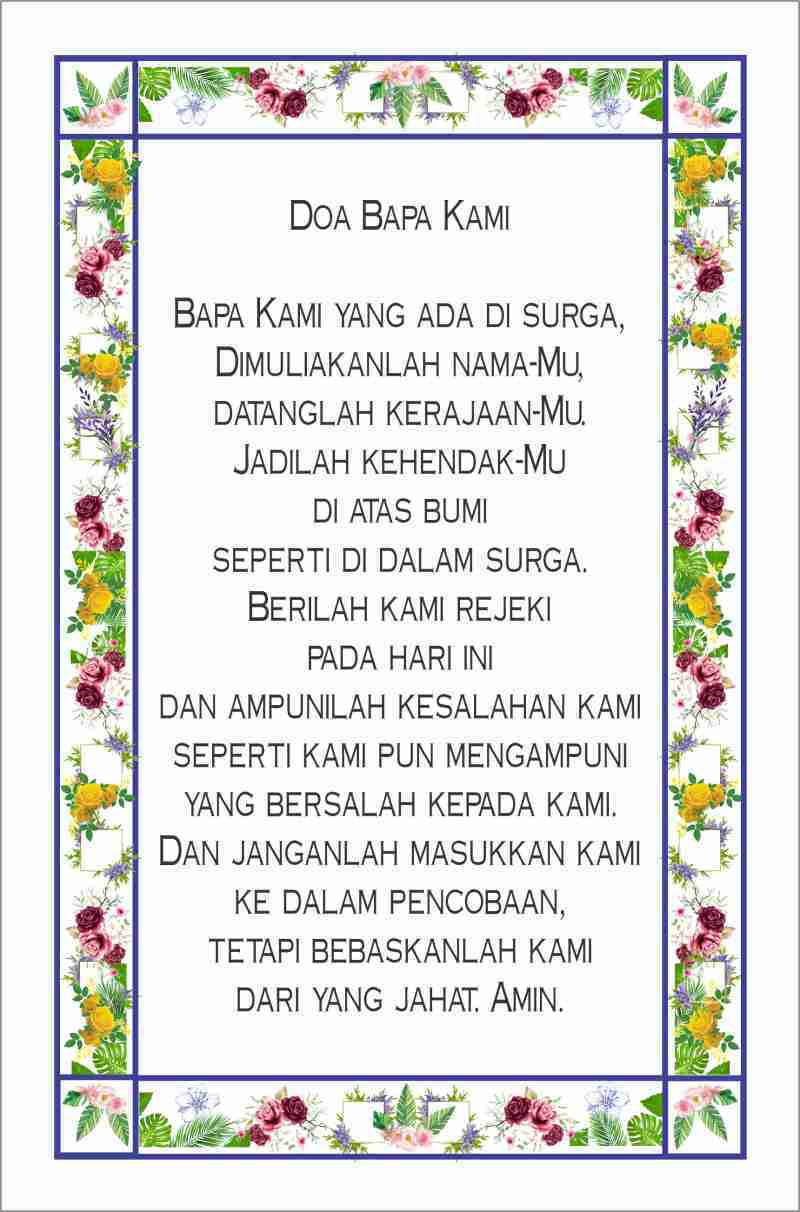 Jual Hiasan Dinding 12x20 Doa Bapa Kami Versi Katholik - Model A Di ...