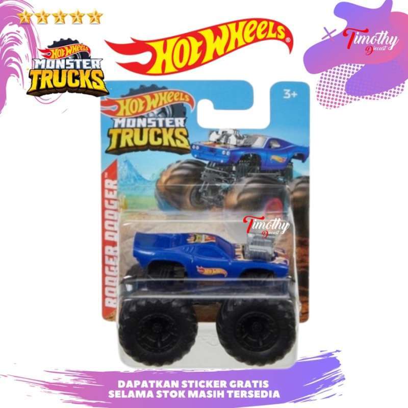 Jual Hot Wheels Monster Trucks Truck Rodger Dodger Biru Mini 1/70 Di ...