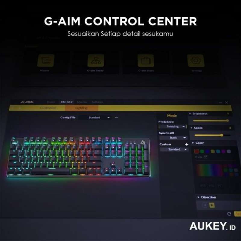 Jual Aukey Keyboard Mechanical Km-g12 Rgb With Outemu Red Switches ...