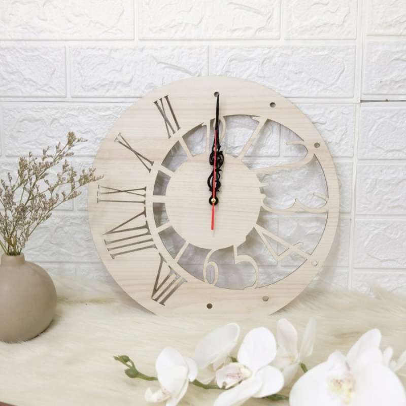Promo Jam Dinding Aesthetic Kayu Unik Diskon 23% di Seller Teman ...