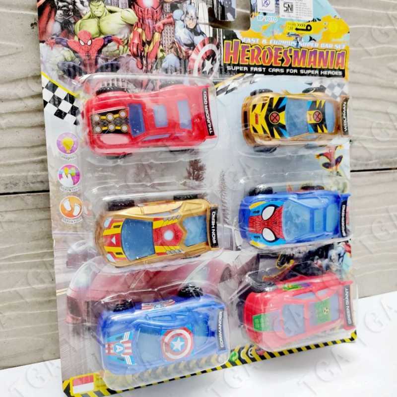 Jual Heroesmania Super Car Mobil Mini Hulk Iron Man Spiderman Capt ...
