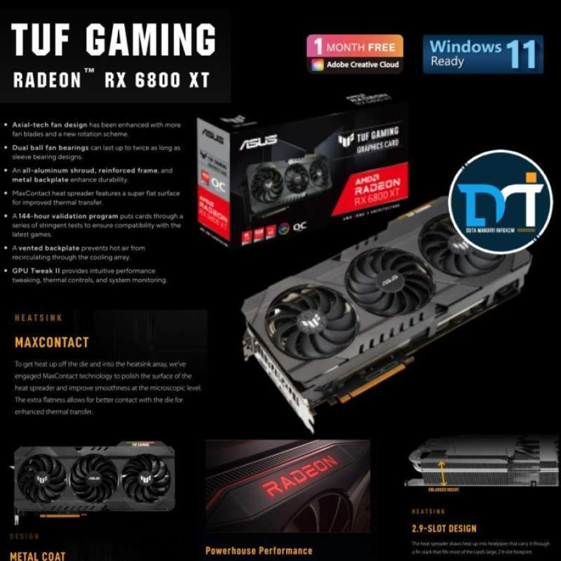 Promo ASUS TUF GAMING Radeon RX 6800 XT OC Edition 16GB GDDR6 256bit ...