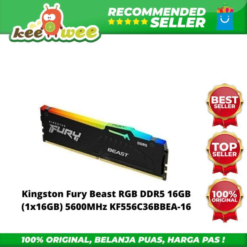 Jual Kingston Fury Beast RGB DDR5 16GB (1x16GB) 5600MHz KF556C36BBEA-16 di Seller KeeWee Shop ...