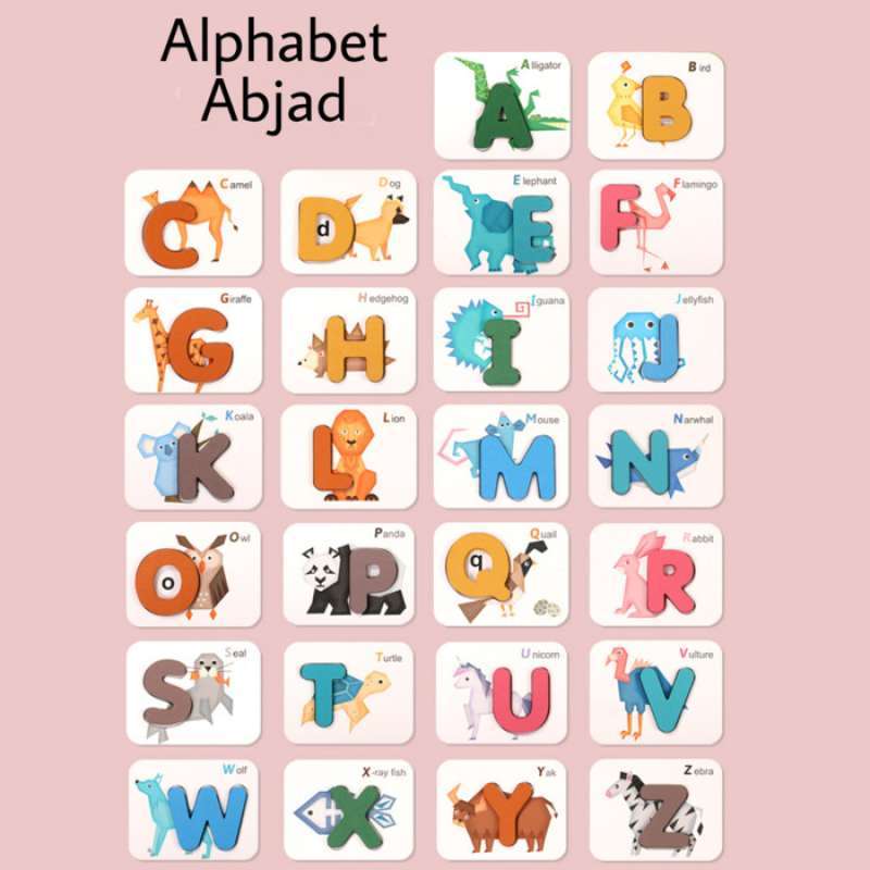 Jual 13 Alfabet Alphabet Puzzle Card Kartu Abjad Angka Number First ...