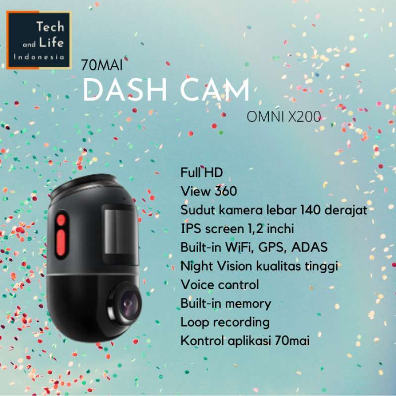 Promo 70mai Dash Cam Omni X200 Kamera Mobil 360 FHD GPS ADAS Diskon 47% ...