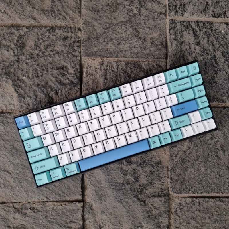 Jual Q1 & K2 Oem Dye-sub Pbt Keycap Set - Grey White Blue Di Seller ...