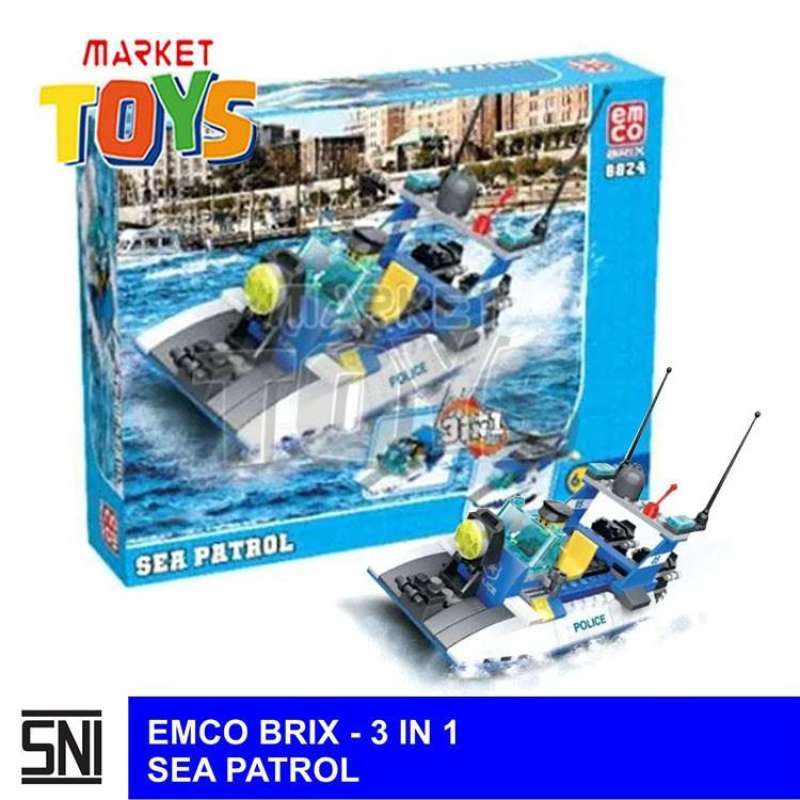 Jual EMCO BRIX - SEA PATROL 3 IN 1 Mainan Anak Susun Balok Lego Kapal ...