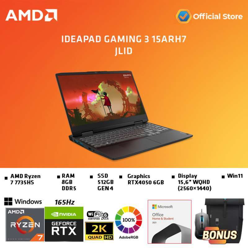 Jual Lenovo Ideapad Gaming 3 15arh7 Jlid | Ryzen 7 7735hs 8gb 512ssd ...