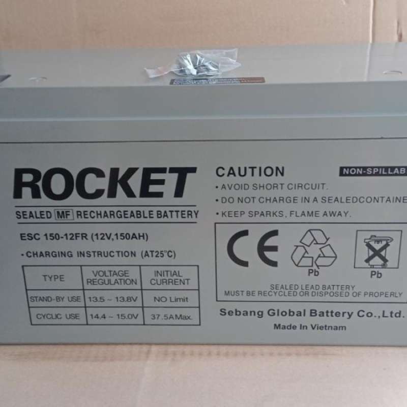 Promo BATTERY VRLA ROCKET 12 VOLT 150 AH Diskon 23% di Seller Indah ...