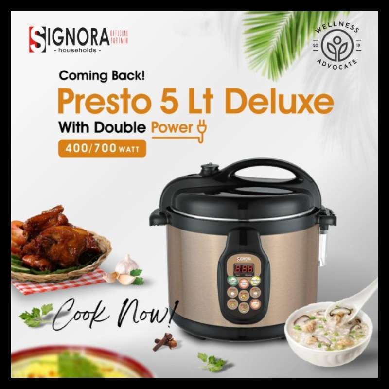 Jual Signora Presto Elektrik 5 L Deluxe Not Panci Presto Maxim Di ...