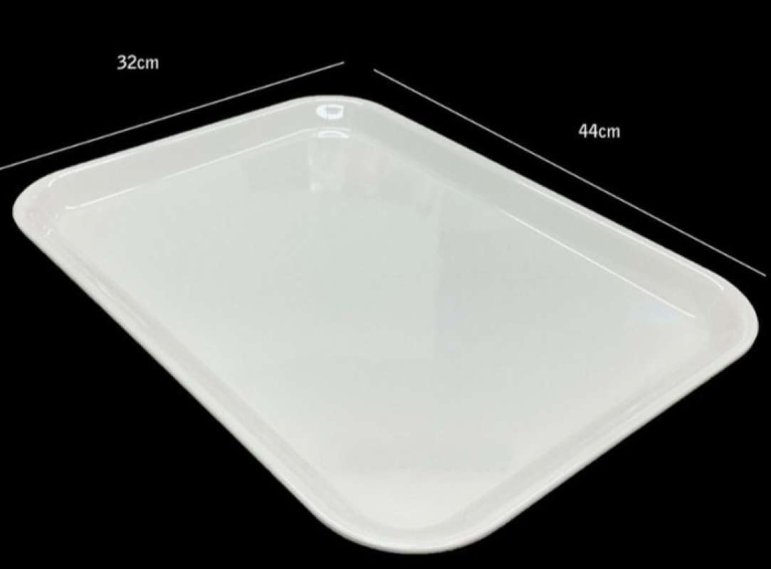 Jual Nampan Kue/ Melamin Tray Display White /buffet Tray 44 X 32 X H2 ...