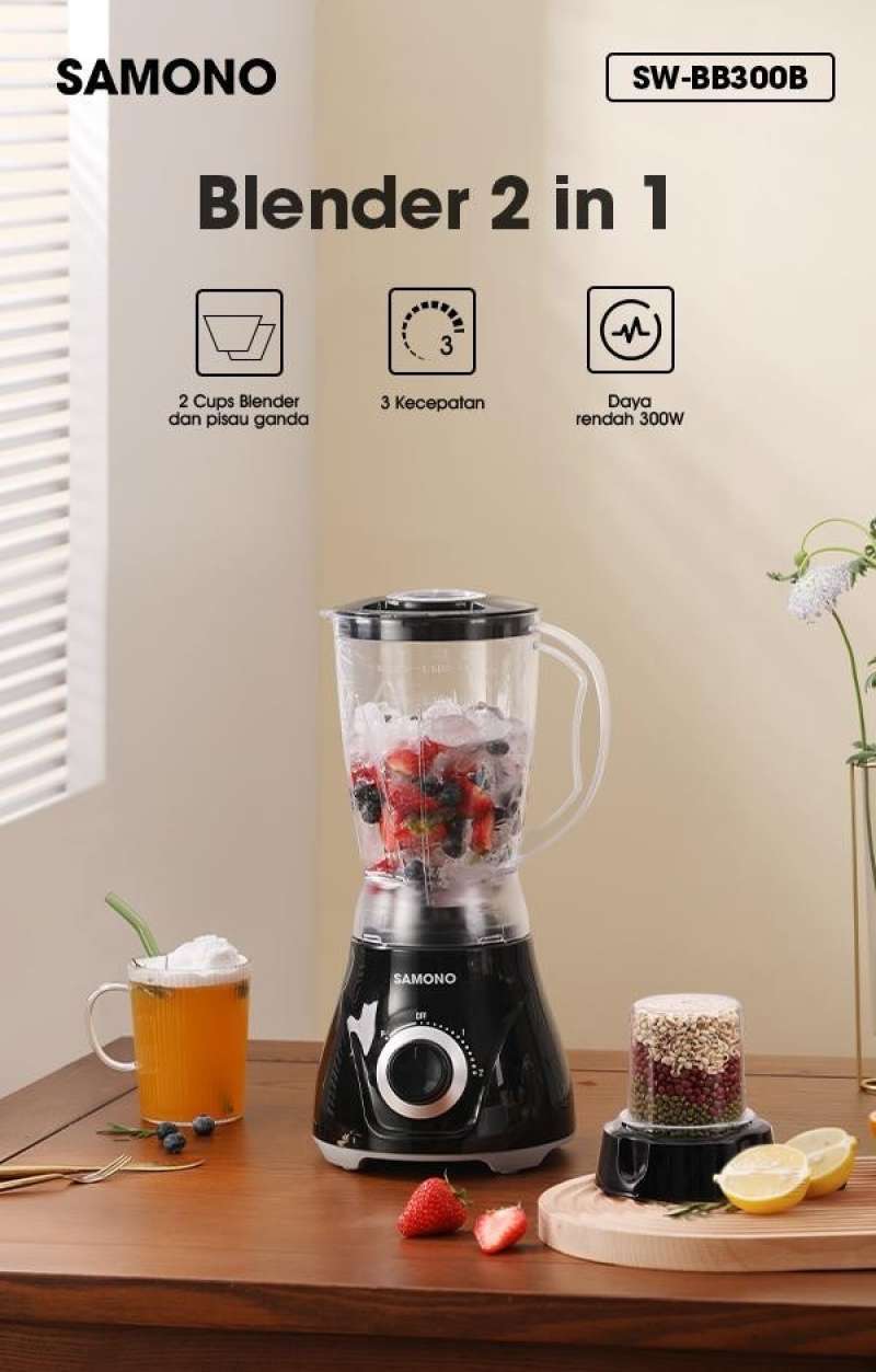Promo Samono Blender Plastik Multifungsi 2 in 1 Blender SW-BB300B ...
