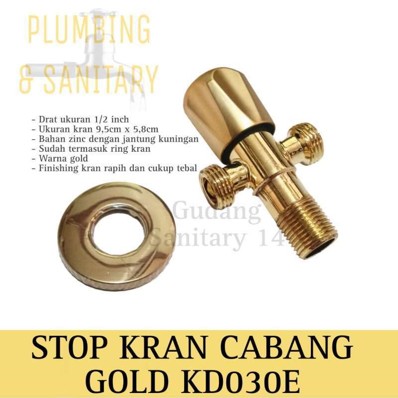 Jual stop kran cabang gold KD030E stop kran Tee shower cabang gold di ...
