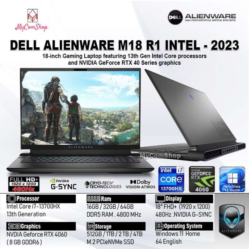 Jual Dell Alienware M18 R1 I7-13700hx 16gb Ram 512gb Ssd Rtx 4060 8gb ...