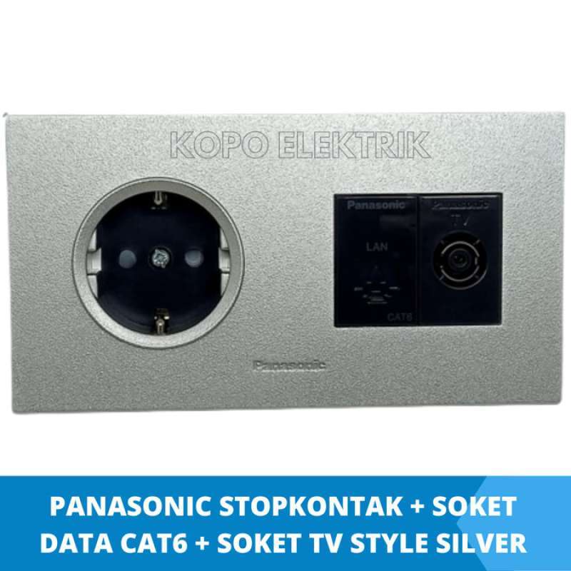 Jual Panasonic Style Silver Stop Kontak + Soket Tv + Data Lan Cat6 ...
