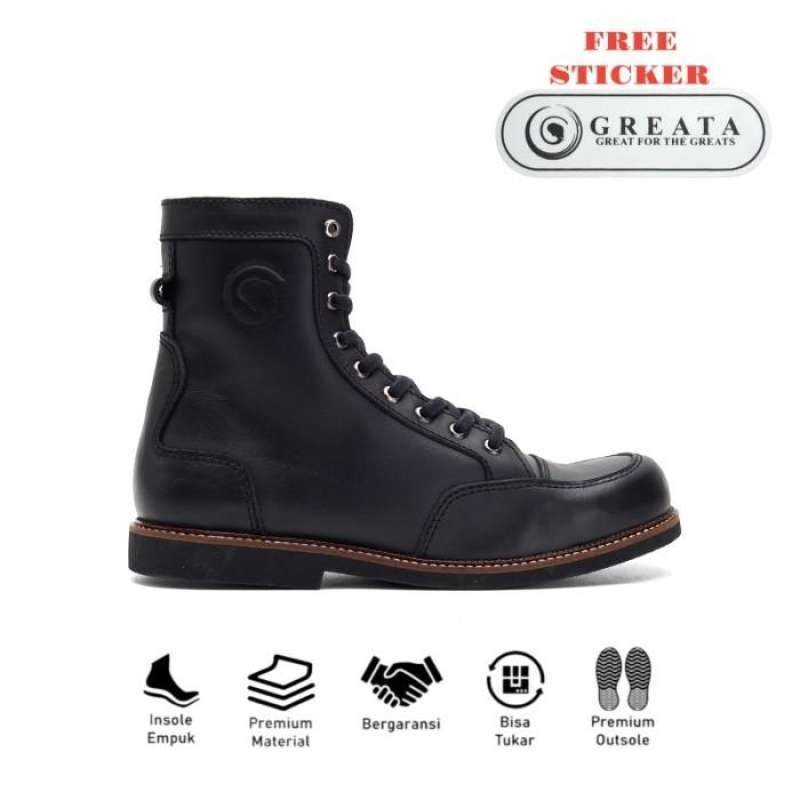 Jual Sepatu Safety Boots Ujung Besi Kulit Asli Sultan X Greata Brata Black - 43 Hitam Di Seller ...