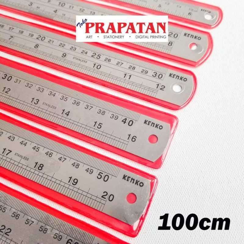 Jual Penggaris Besi Kenko 100 cm / Stainless Steel Ruler di Seller Toko ...