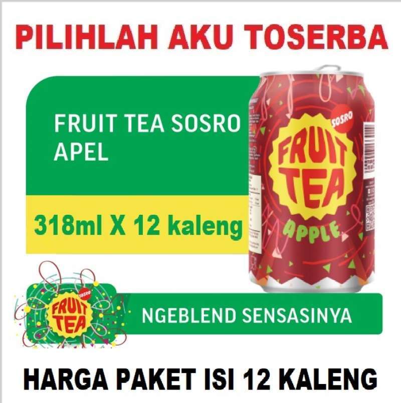 Promo Fruit Tea Sosro APEL KALENG 318 ml - ( HARGA 12 KALENG ) Diskon ...