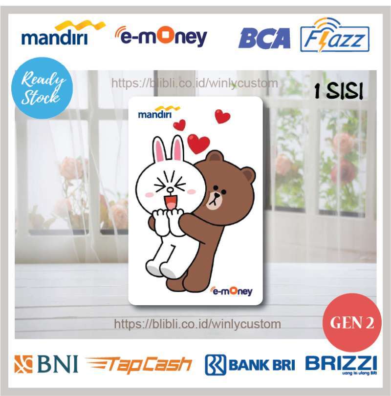 Jual CUSTOM KARTU E-MONEY DESIGN CONY BROWN LINE EMONEY FLAZZ BRIZZI TAPCASH E TOLL WINLYCUSTOM ...
