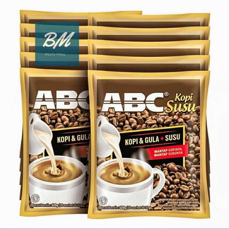 Promo Kopi ABC Susu 1 Renceng isi 10 Sachet 31gram Diskon 17% di Seller Billio Mall Official ...