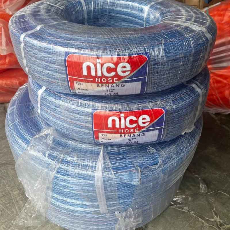 Jual PER ROL SELANG AIR SERAT BENANG BIRU TRANSPARAN NILON 1/2 5/8 3/4 inch di Seller ...