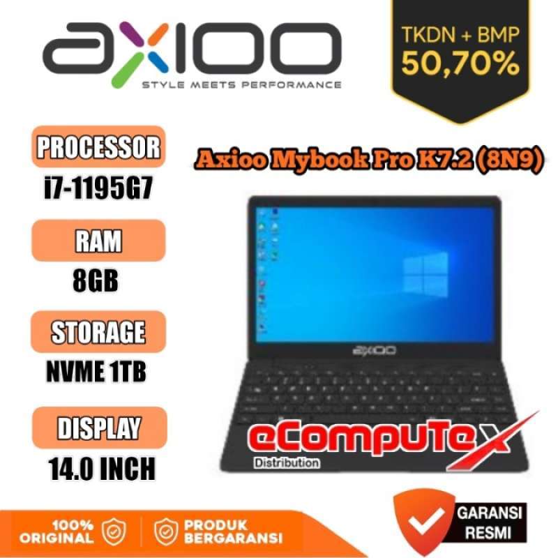 Jual AXIOO MYBOOK PRO K7.2 (8N9) i7 8GB 1TB 14FHD IPS TKDN GARANSI ...