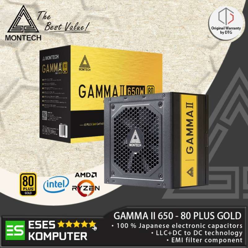 Jual PSU MONTECH GAMMA II 650 GOLD | 650W 80 Plus Gold di Seller ESES ...