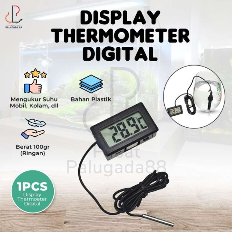Promo Termometer Digital Mini Pengukur Temperatur Suhu Ruang Air LCD ...