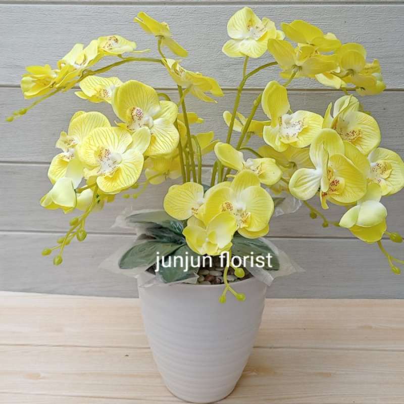 Promo Anggrek kain jumbo vas tawon besar/rangkaian bunga anggrek kain ...