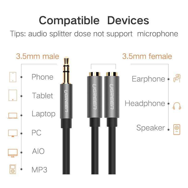 Jual Ugreen Kabel Audio Splitter Jack Aux 3.5mm 2 Port Earphone 20816 Di Seller Cybercom - Sei ...