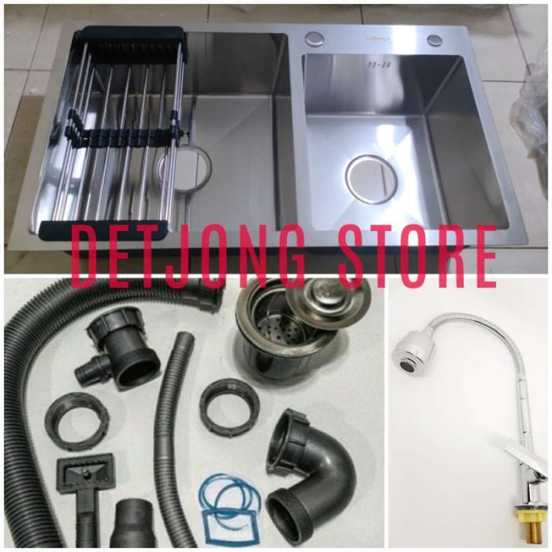 Jual Kitchen Sink Wings 8245 Stainless Sus304 + Kran Flexible Di Seller ...