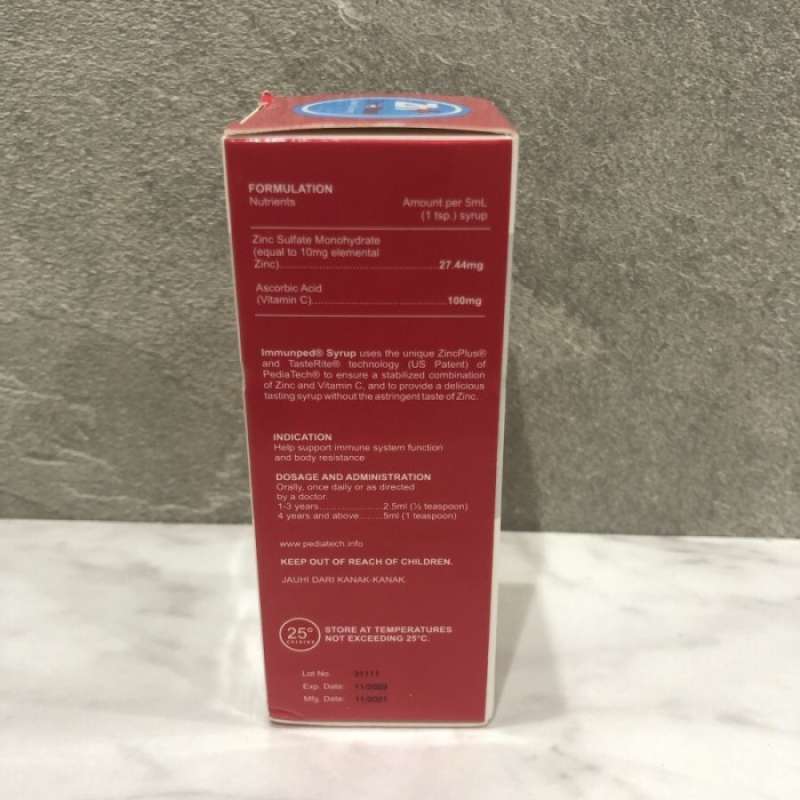 Jual Immunped Made In Singapore Imunped Kids Syrup 60ml Multivitamin ...