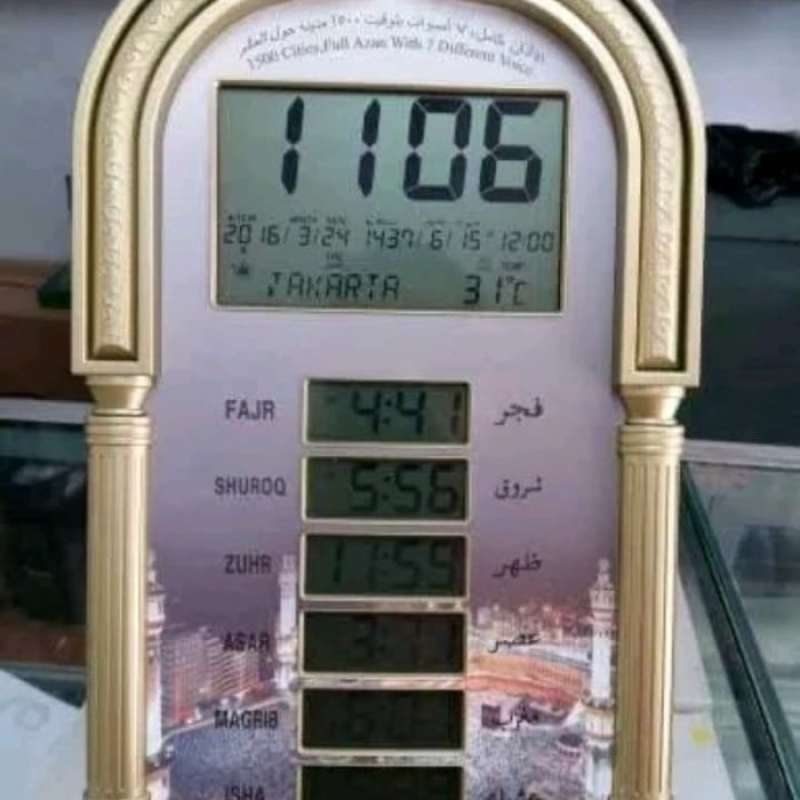 Promo Jam Digital Adzan Dinding Atau Meja Auopdet Setiap Hari Diskon 23 ...