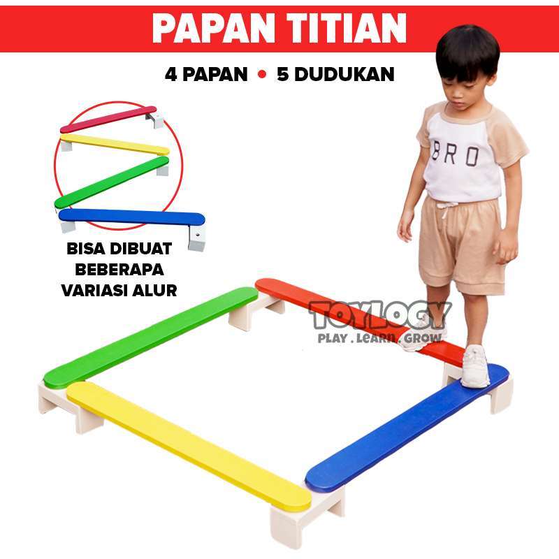 Promo Toylogy Mainan Anak Papan Titian Kayu Balance Beam Permainan ...