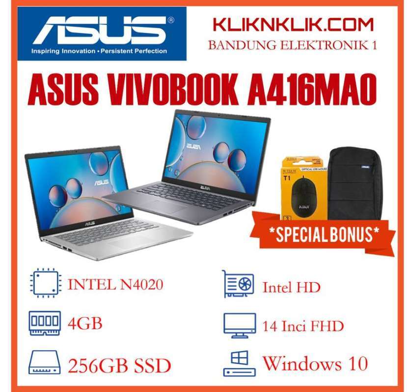 Jual LAPTOP SEKOLAH ASUS VIVOBOOK A416MAO Intel N4020 4GB 14 Inci Full ...