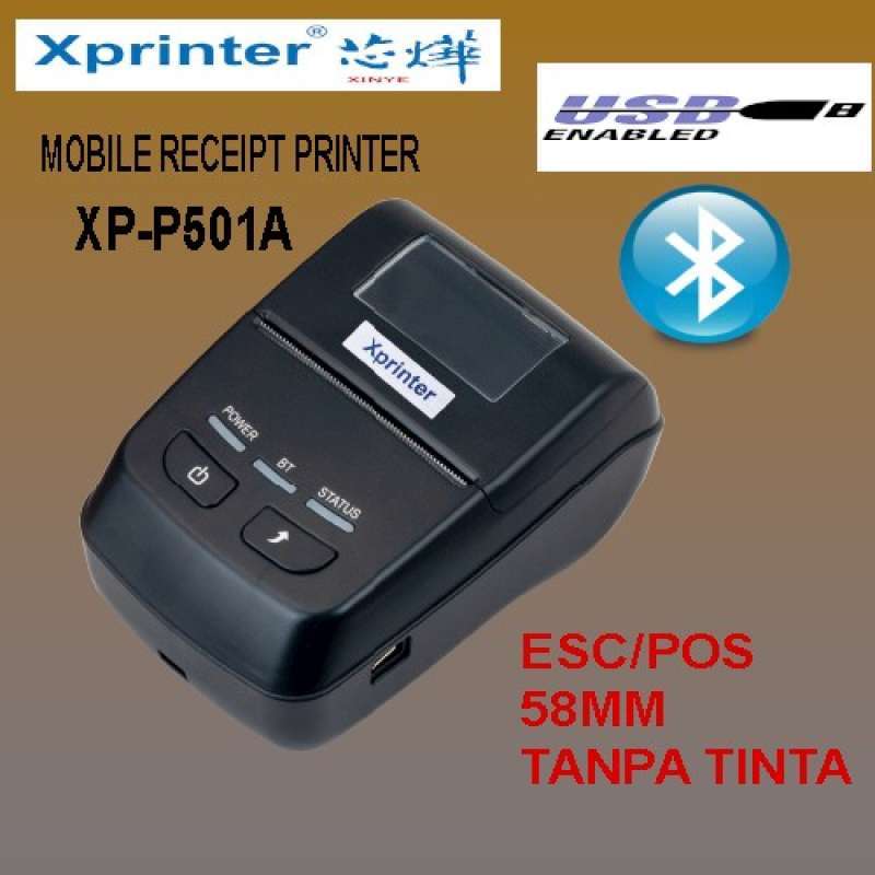 Promo MOBILE PORTABLE PRINTER RECEIPT XP-P501A USB+BLUETOOTH 58MM=Epson ...